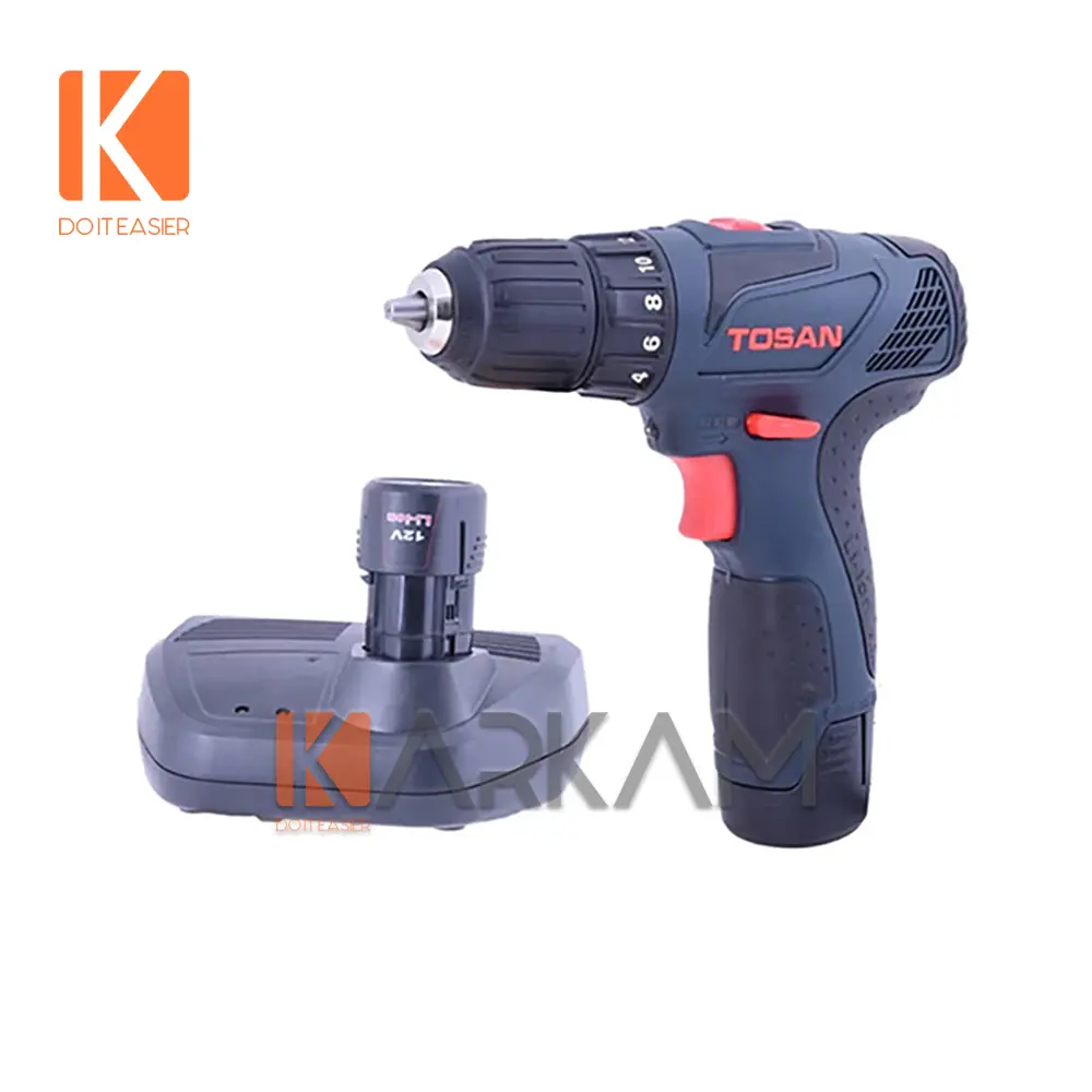 دریل شارژی 14 ولت لیتیوم 9014SC توسن پلاس - فروشگاه ابزار و یراق کارکم