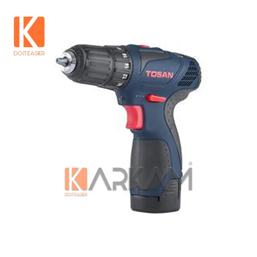 دریل شارژی 14 ولت لیتیوم کیف برزنتی 9014SCX توسن پلاس - فروشگاه ابزار و یراق کارکم